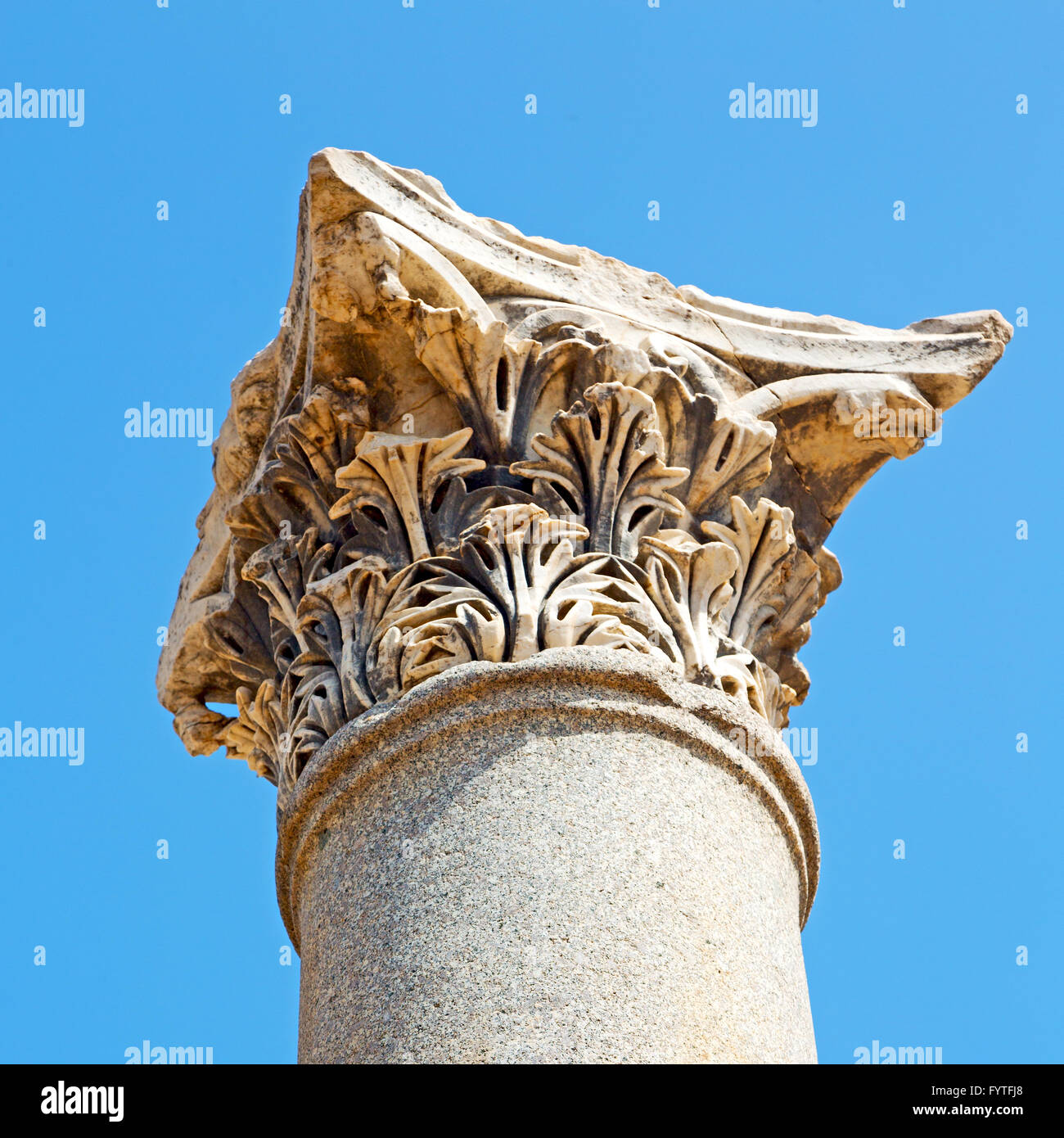 column in old temple and theatre in ephesus antalya turkey asia sky the ...
