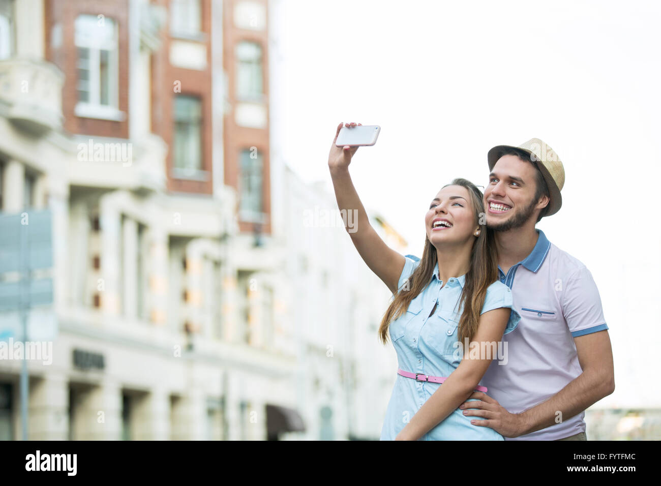Couple selfie building street hi-res stock photography and images - Alamy