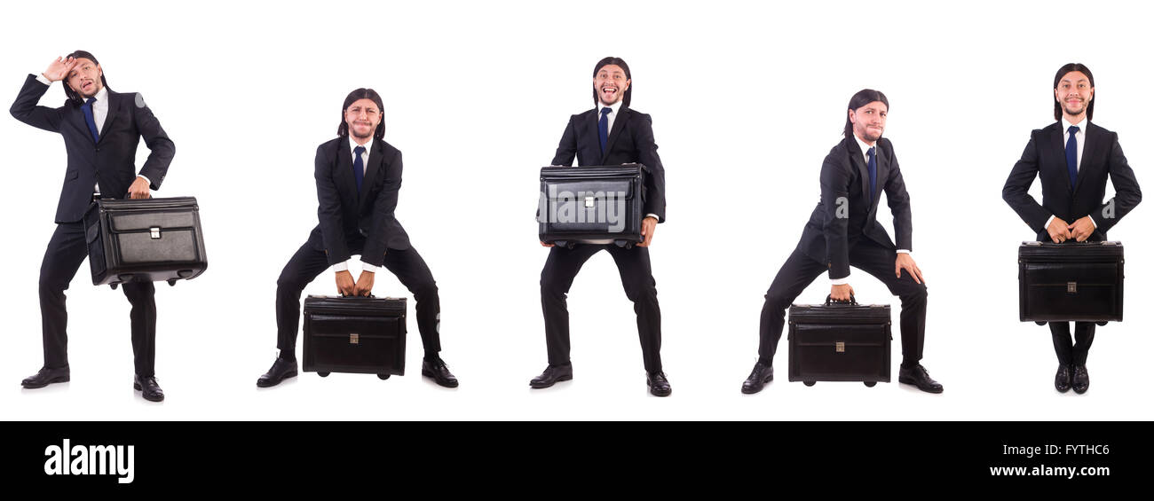 Businessman travelling isolated on white Stock Photo - Alamy