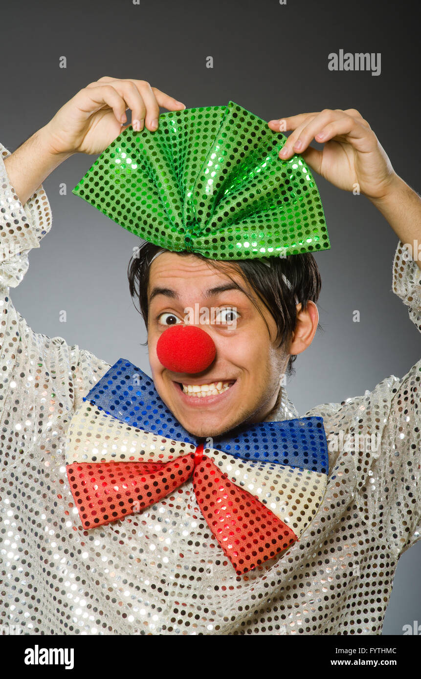 Funny clown with red nose Stock Photo - Alamy