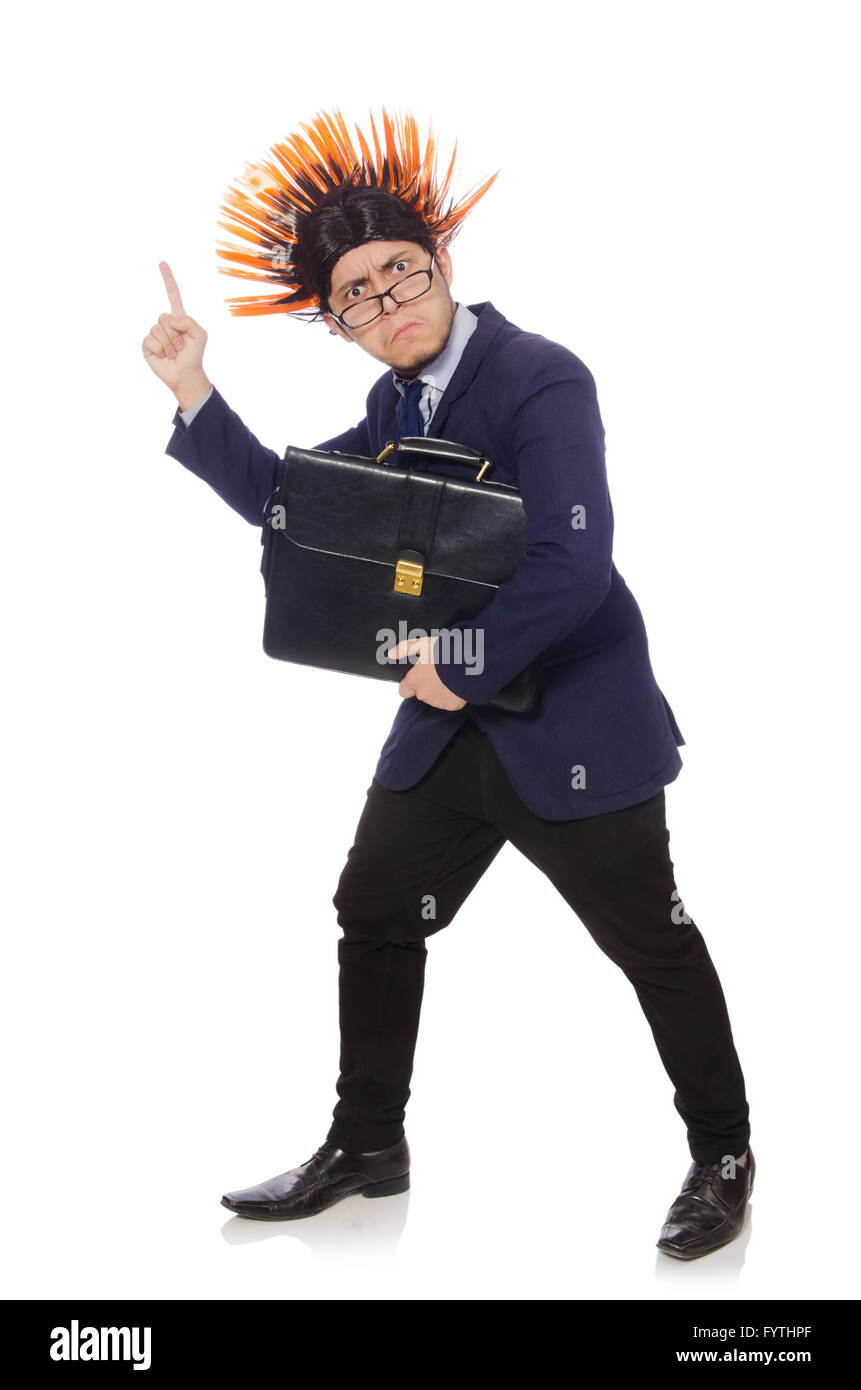 Funny man with mohawk hairstyle Stock Photo - Alamy