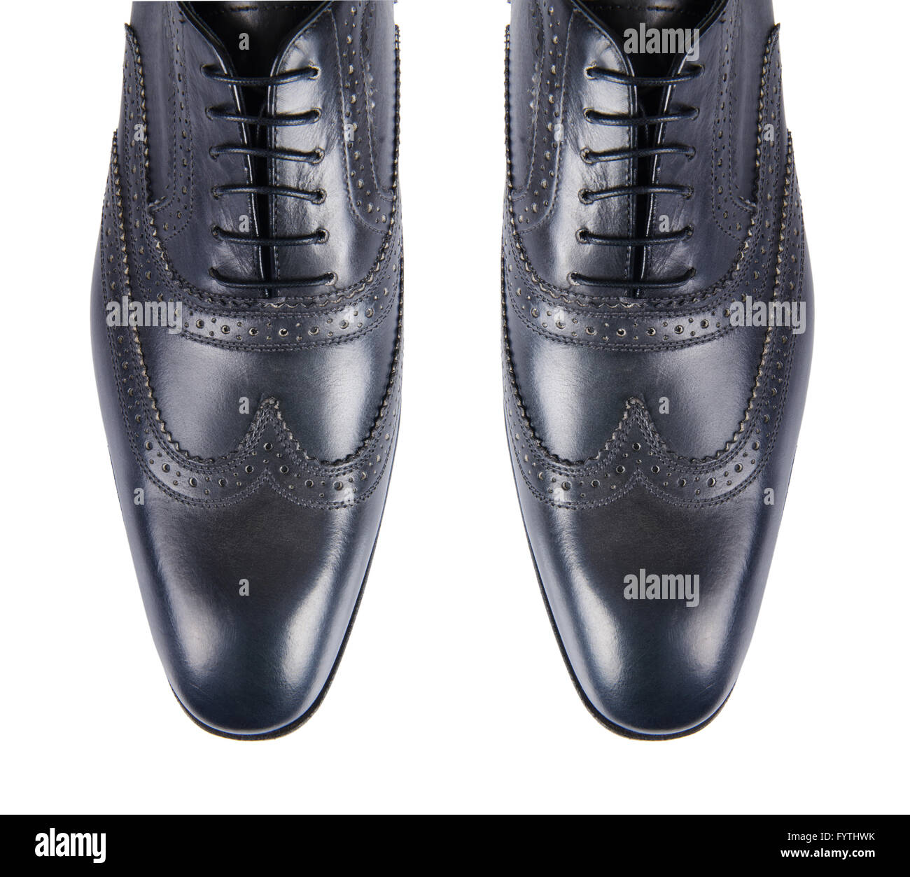 Tip of male shoes isolated on white Stock Photo - Alamy