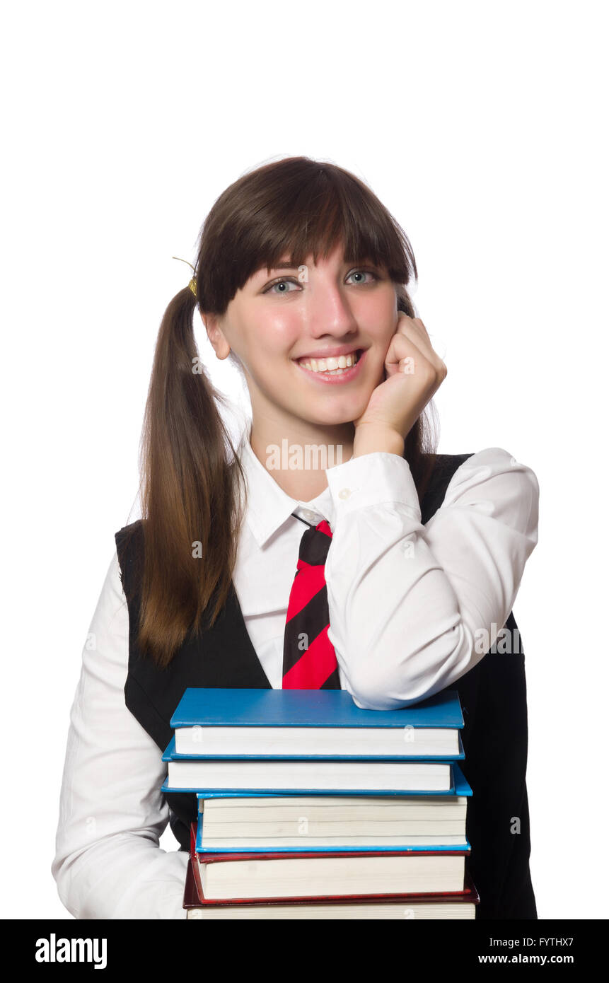 Funny nerd student isolated on white Stock Photo - Alamy