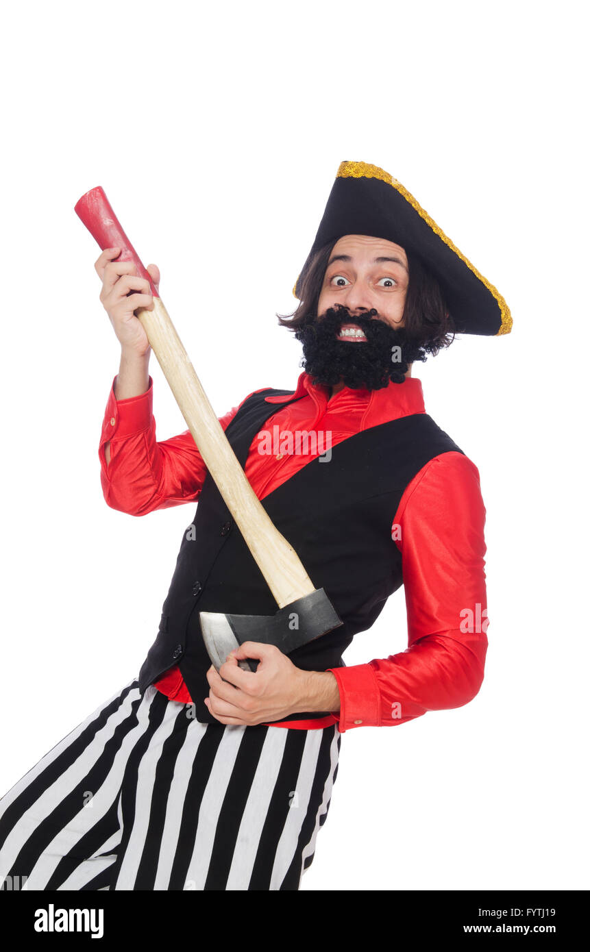 Funny pirate isolated on the white Stock Photo - Alamy