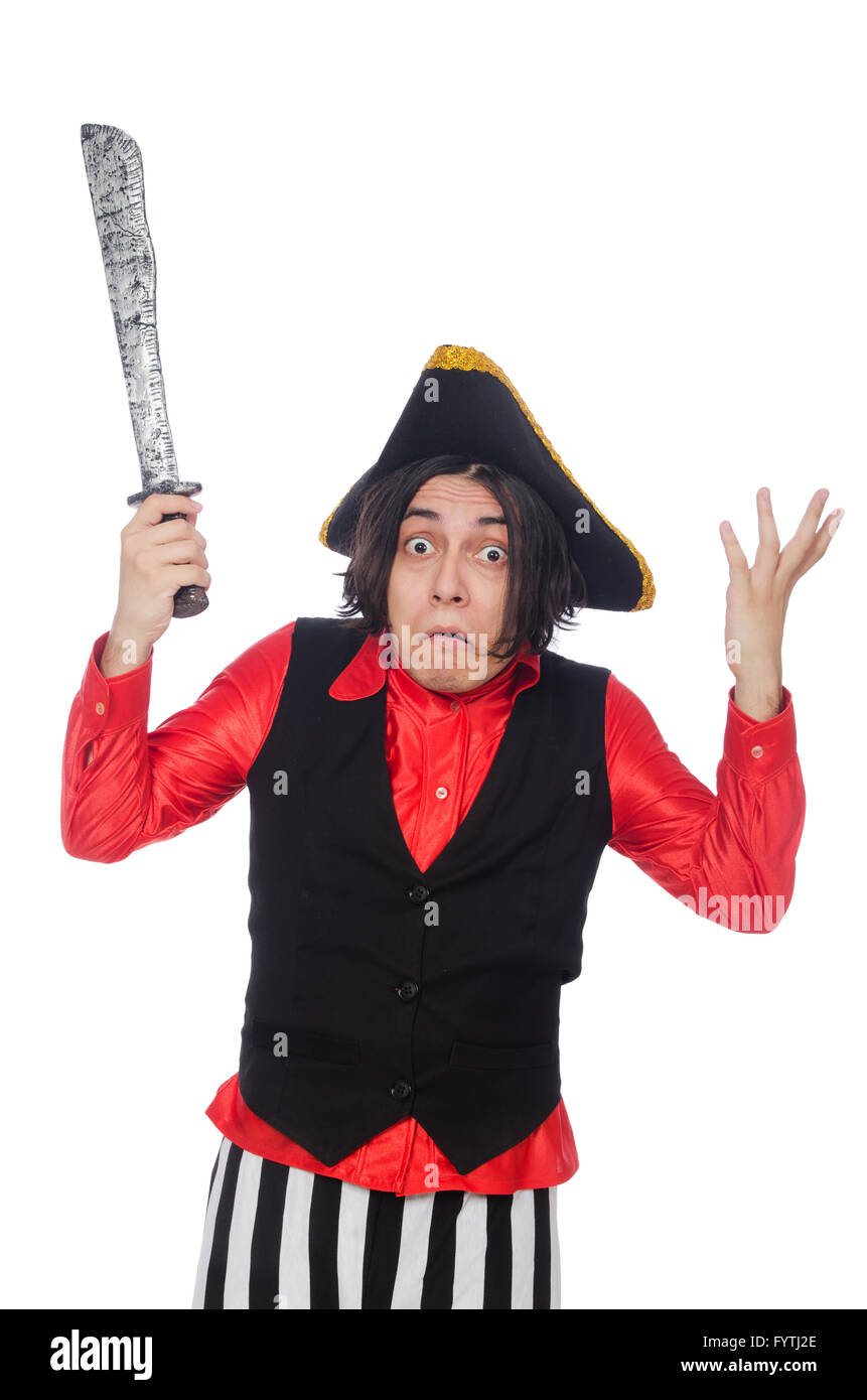 Funny pirate isolated on the white Stock Photo - Alamy