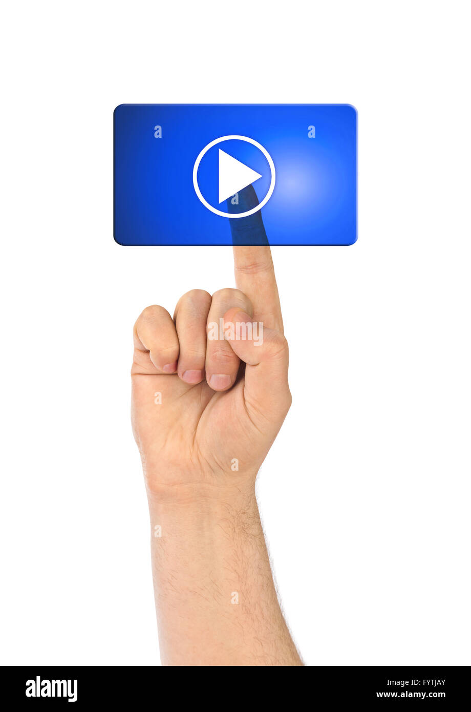 Blue play button symbol hi-res stock photography and images - Alamy
