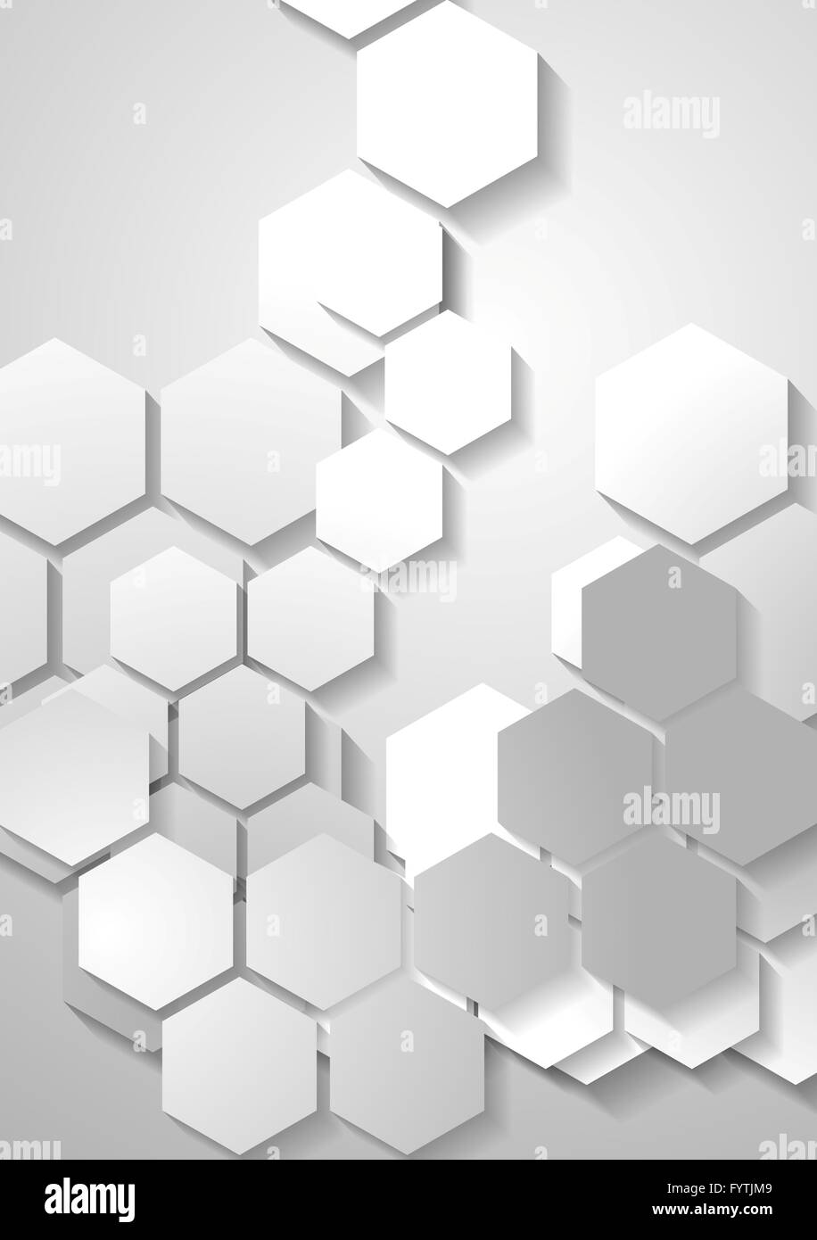 Light grey tech background with hexagons Stock Photo - Alamy