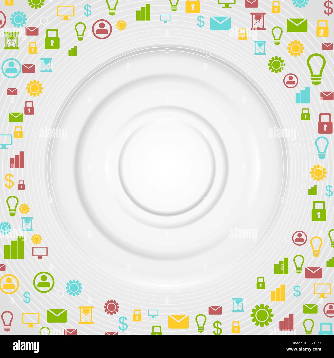 Grey tech background with bright communication icons Stock Photo - Alamy