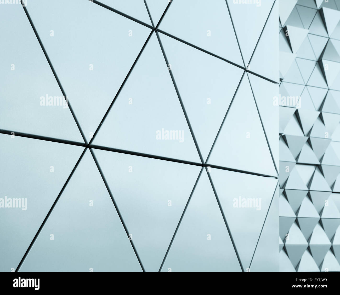 Abstract close-up view of modern aluminum ventilated facade of ...