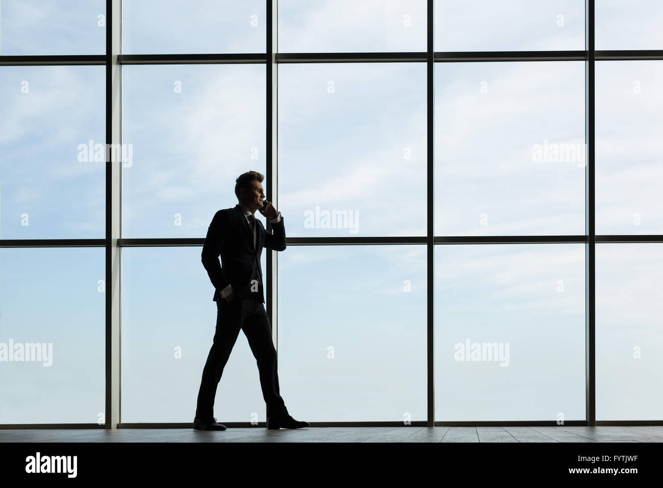 Silhouette of man at the window Stock Photo - Alamy