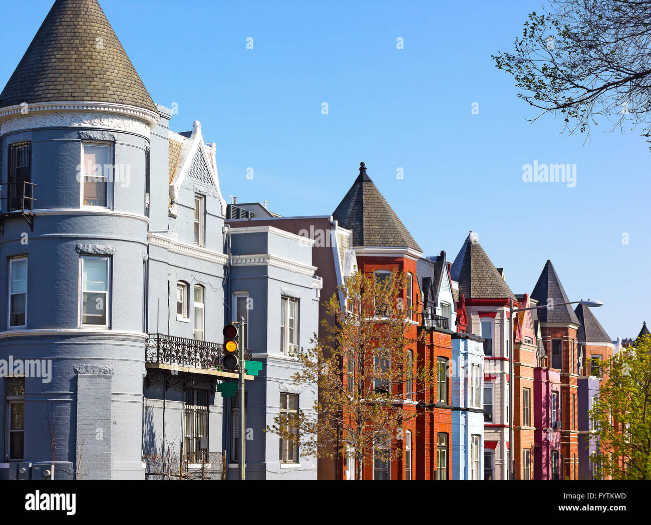 Residential row houses in US capital in spring Stock Photo - Alamy