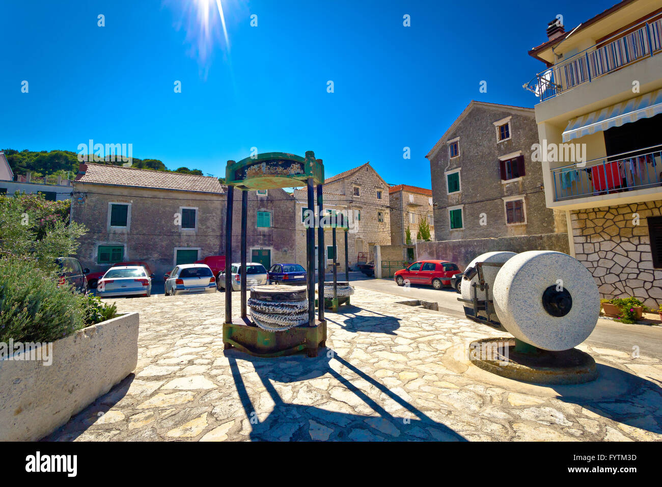 Traditional dalmatian town of Tisno square Stock Photo - Alamy