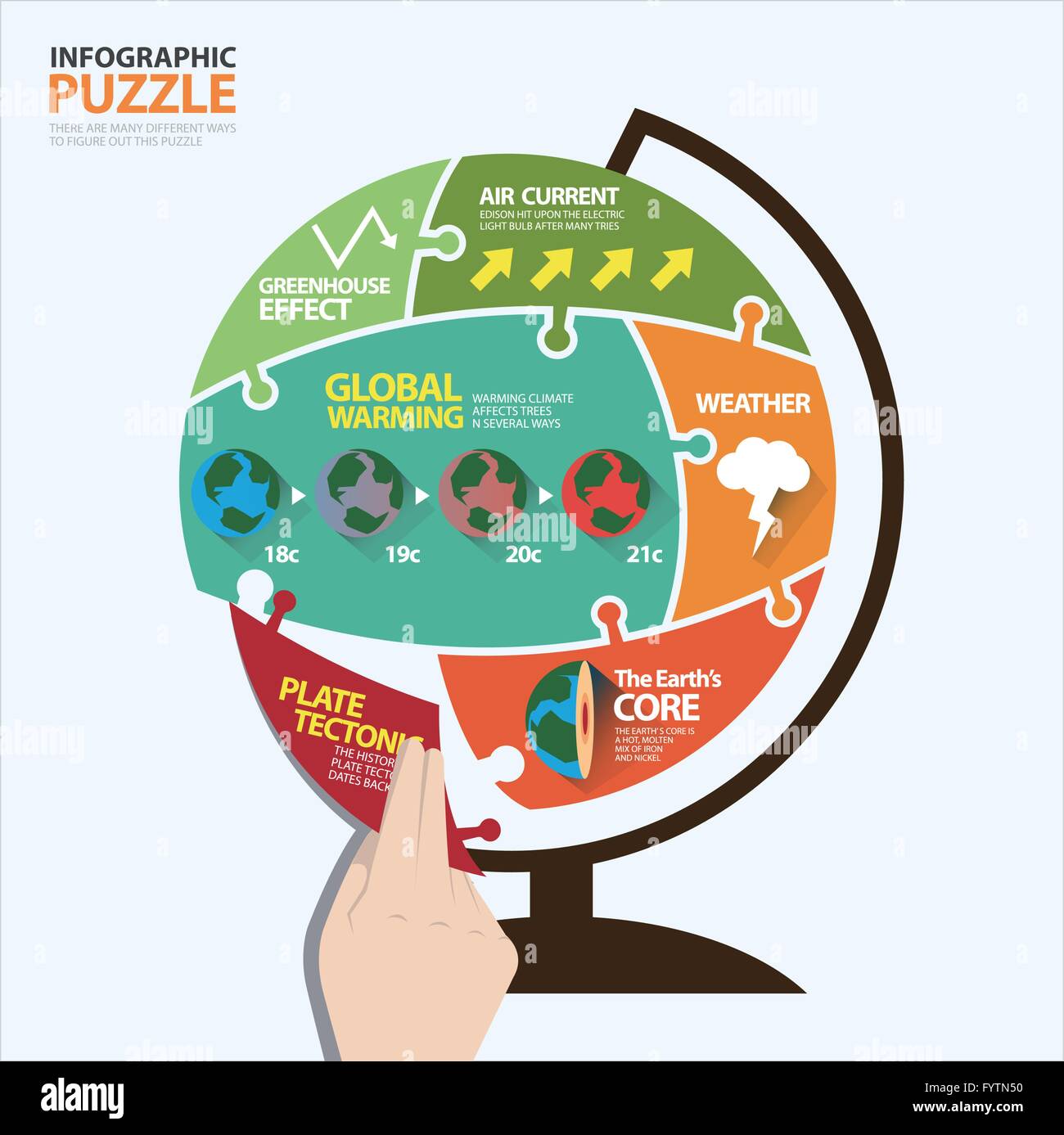 Earth puzzle globe Stock Vector Images - Alamy