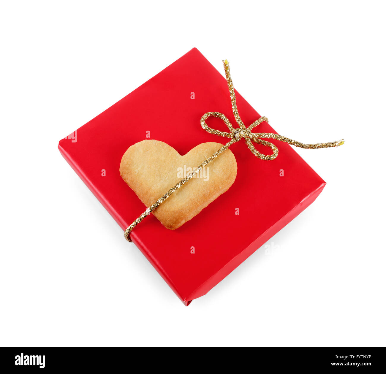 Cookie-heart and gift box Stock Photo - Alamy