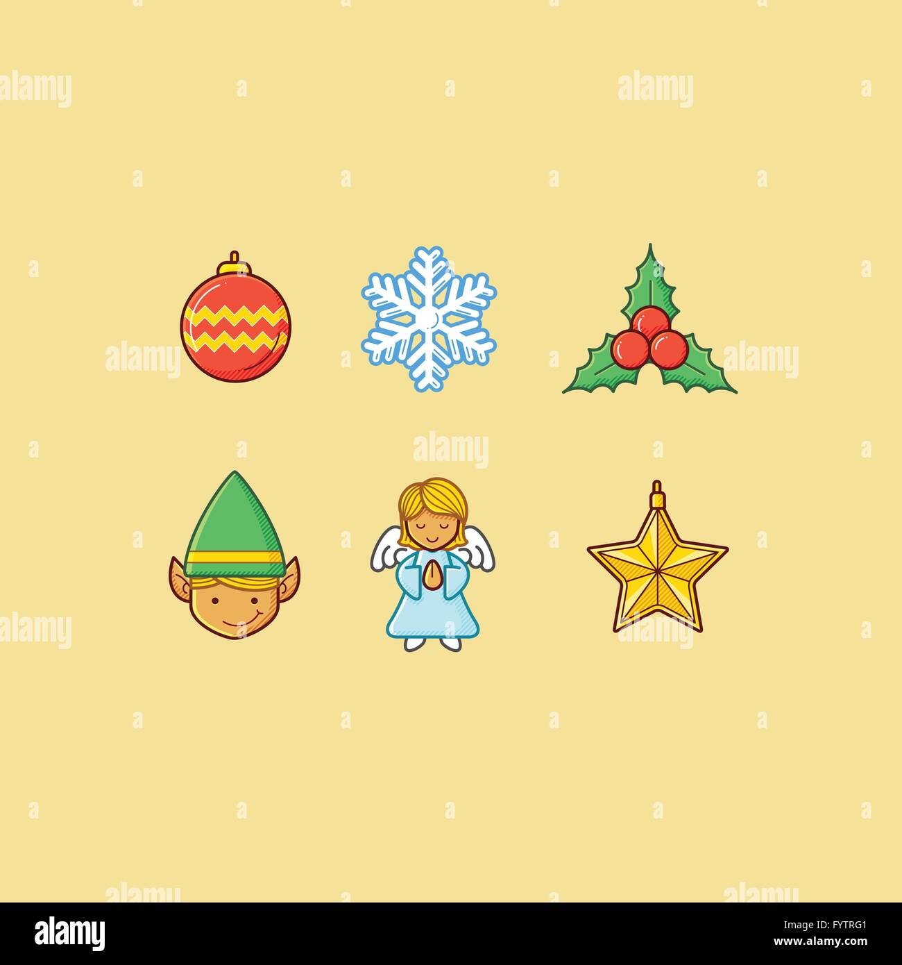 Set of colorful christmas icon Stock Vector Image & Art - Alamy