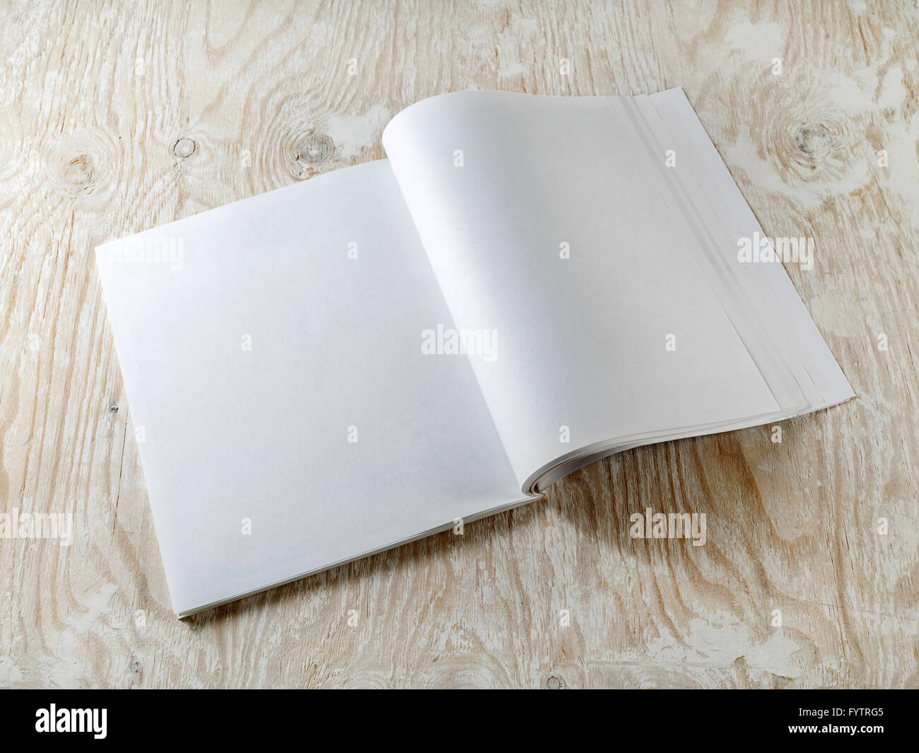 Blank opened booklet Stock Photo - Alamy