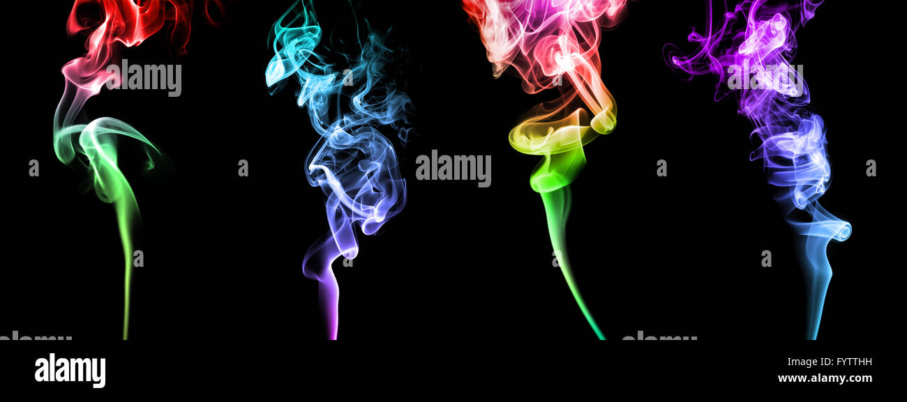 Set of bright colored smoke Stock Photo - Alamy