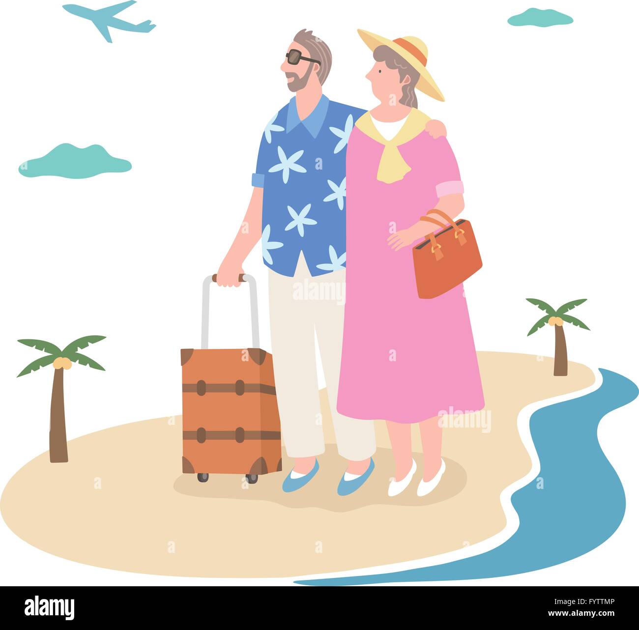 Middle aged age couple Stock Vector Images - Alamy