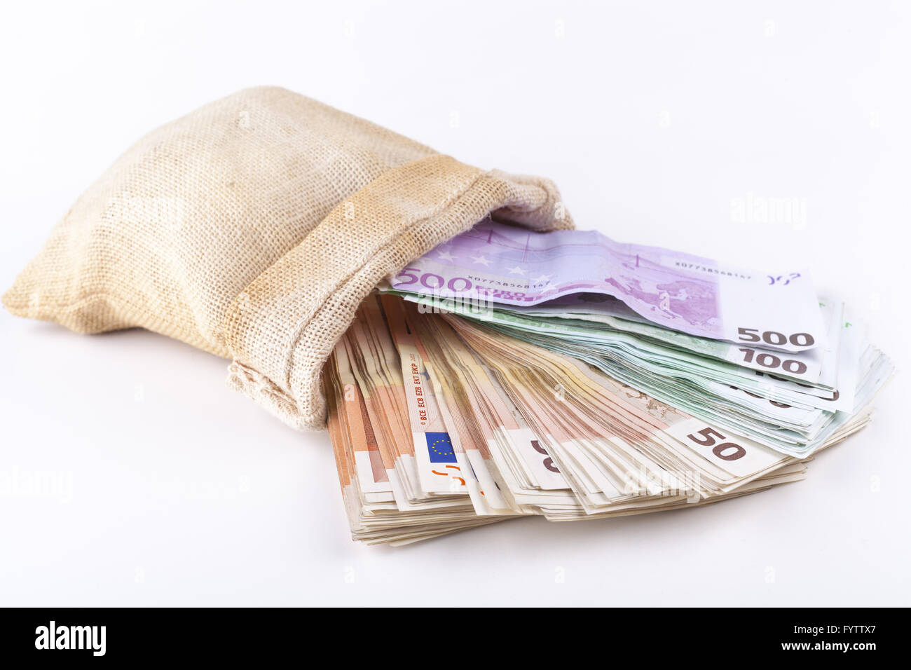 Bag of Euros Stock Photo - Alamy