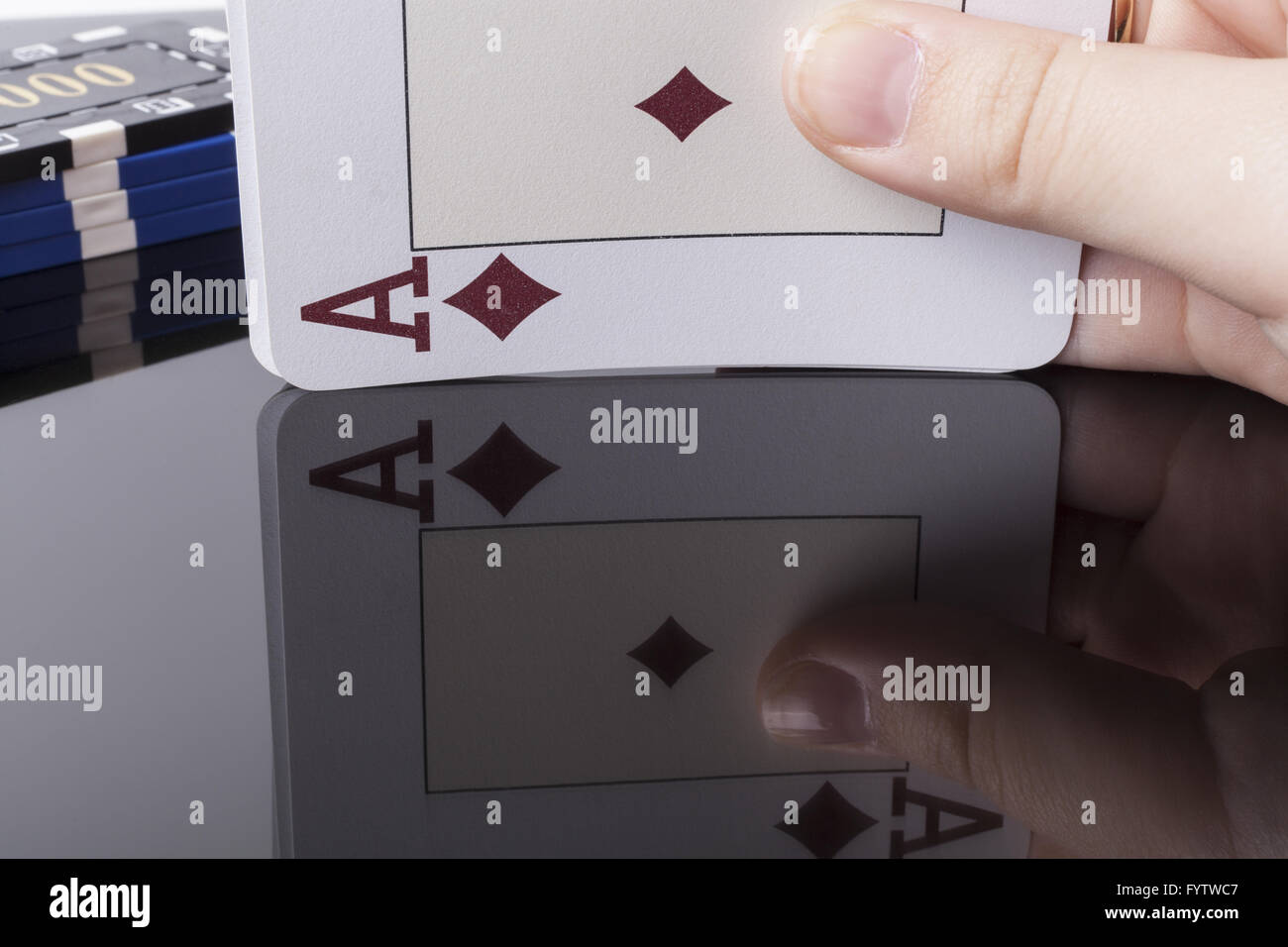 Ace With Reflection Stock Photo - Alamy