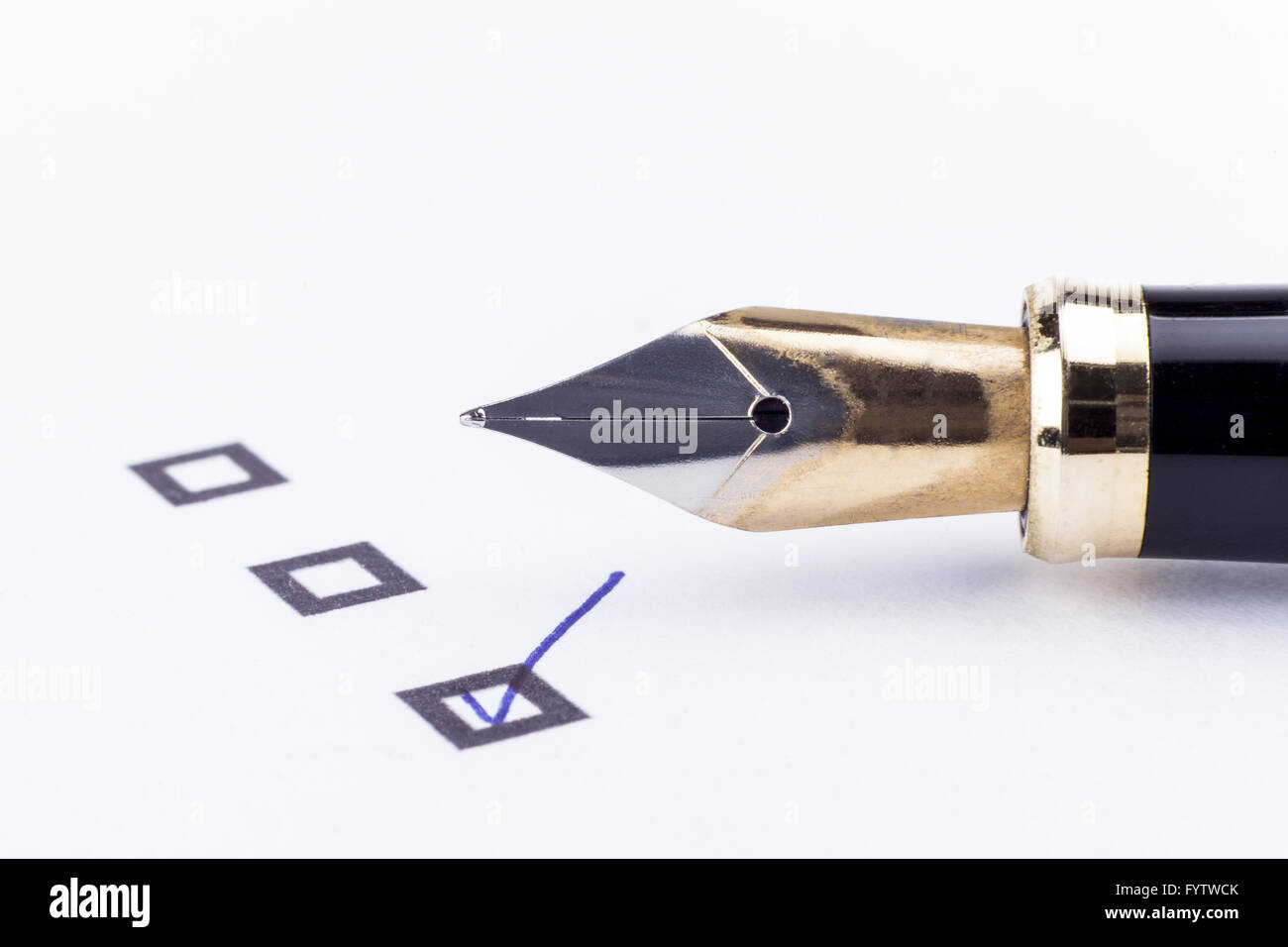 Checklist and Pen Stock Photo - Alamy