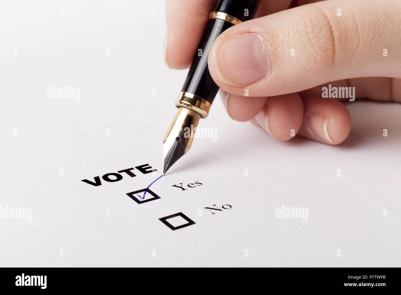 Hand Voting Yes Stock Photo - Alamy