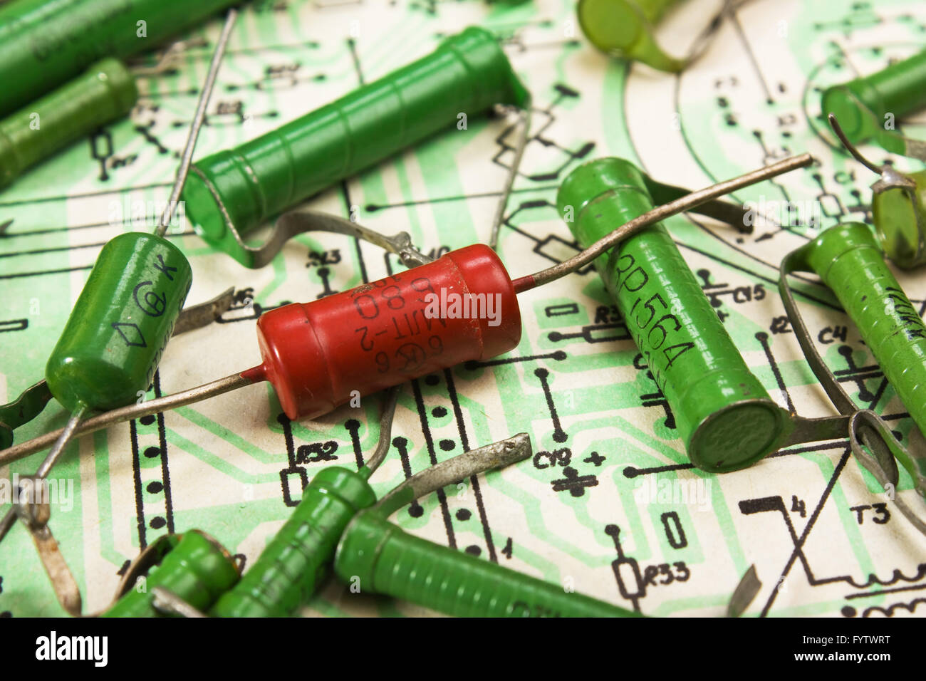 Old electronic components Stock Photo - Alamy