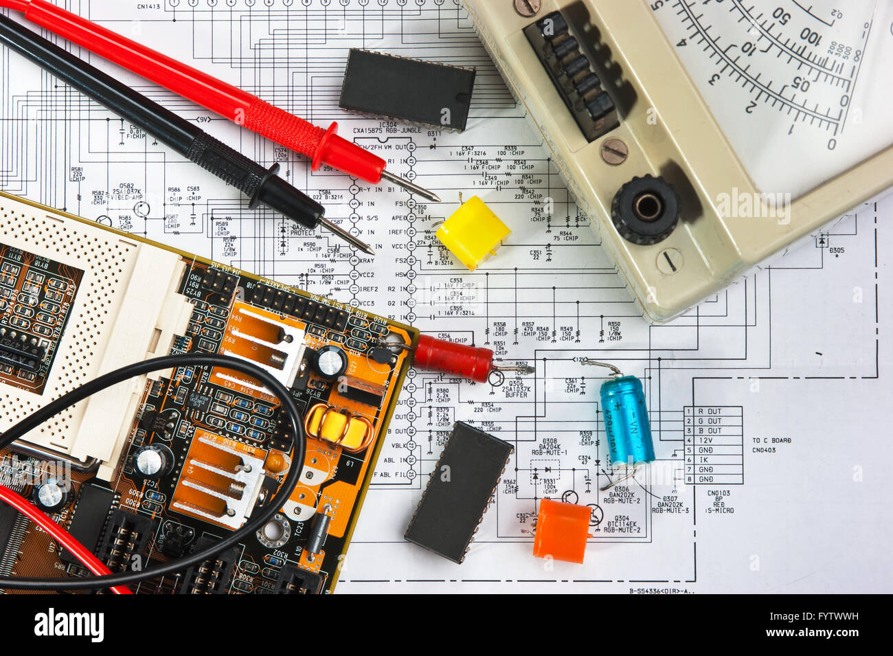 Old electronic components Stock Photo - Alamy