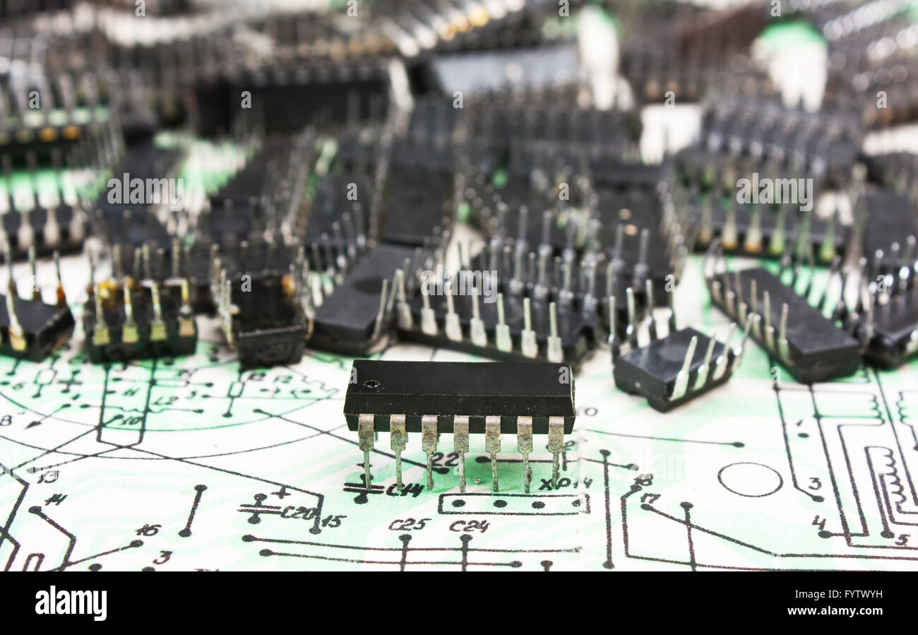 Old electronic components Stock Photo - Alamy