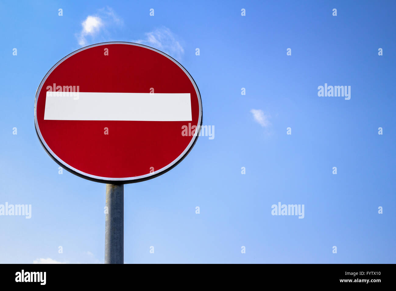 No Entry, sign against a blue sky Stock Photo - Alamy