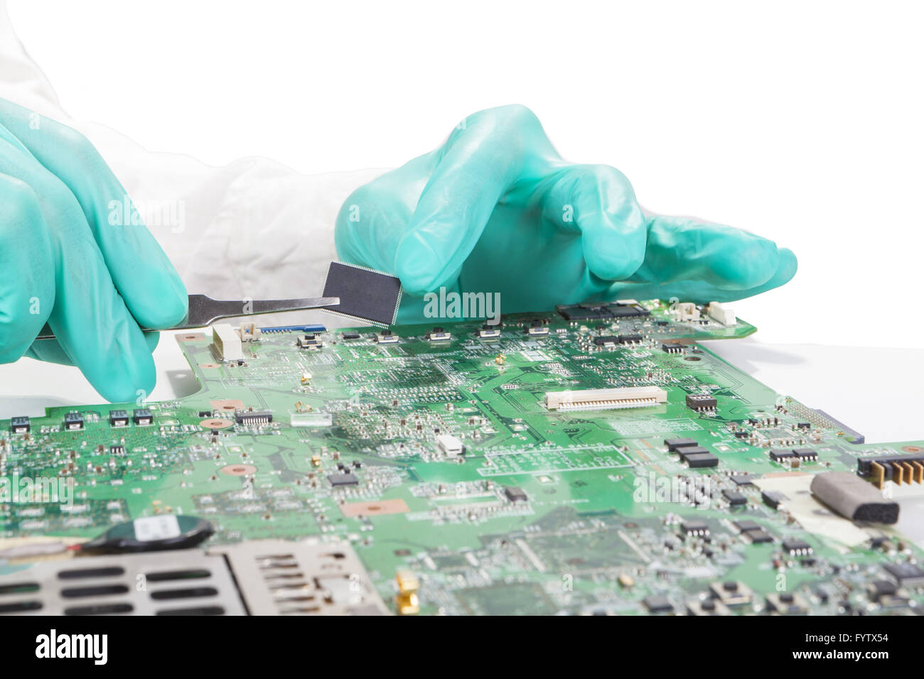 Repairman soldering electronic components hi-res stock photography and ...