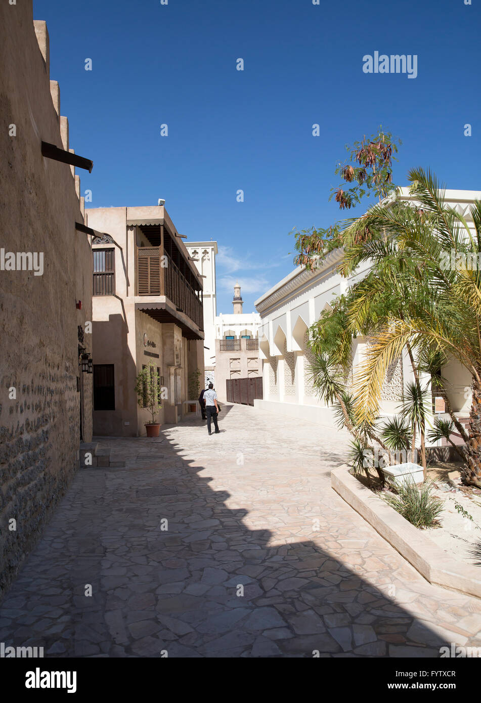 Buildings in the Sikka area, the oldest area, of Dubai UAE Stock Photo ...