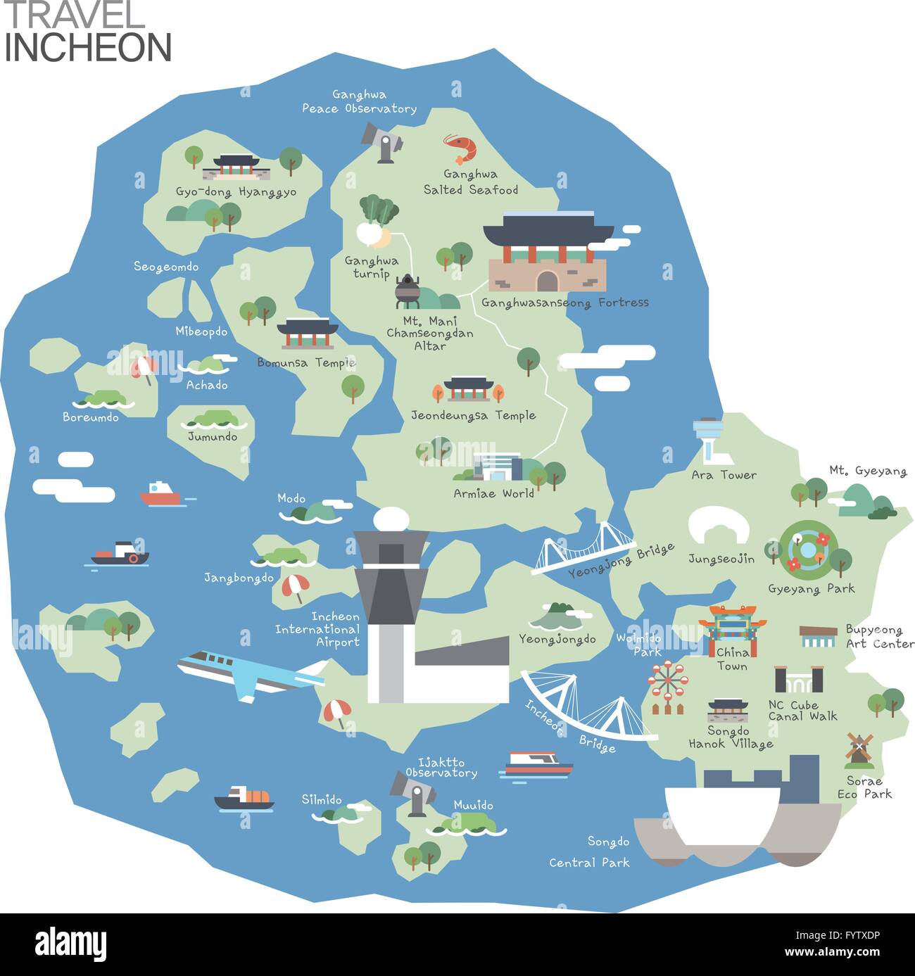 Map of incheon hi-res stock photography and images - Alamy