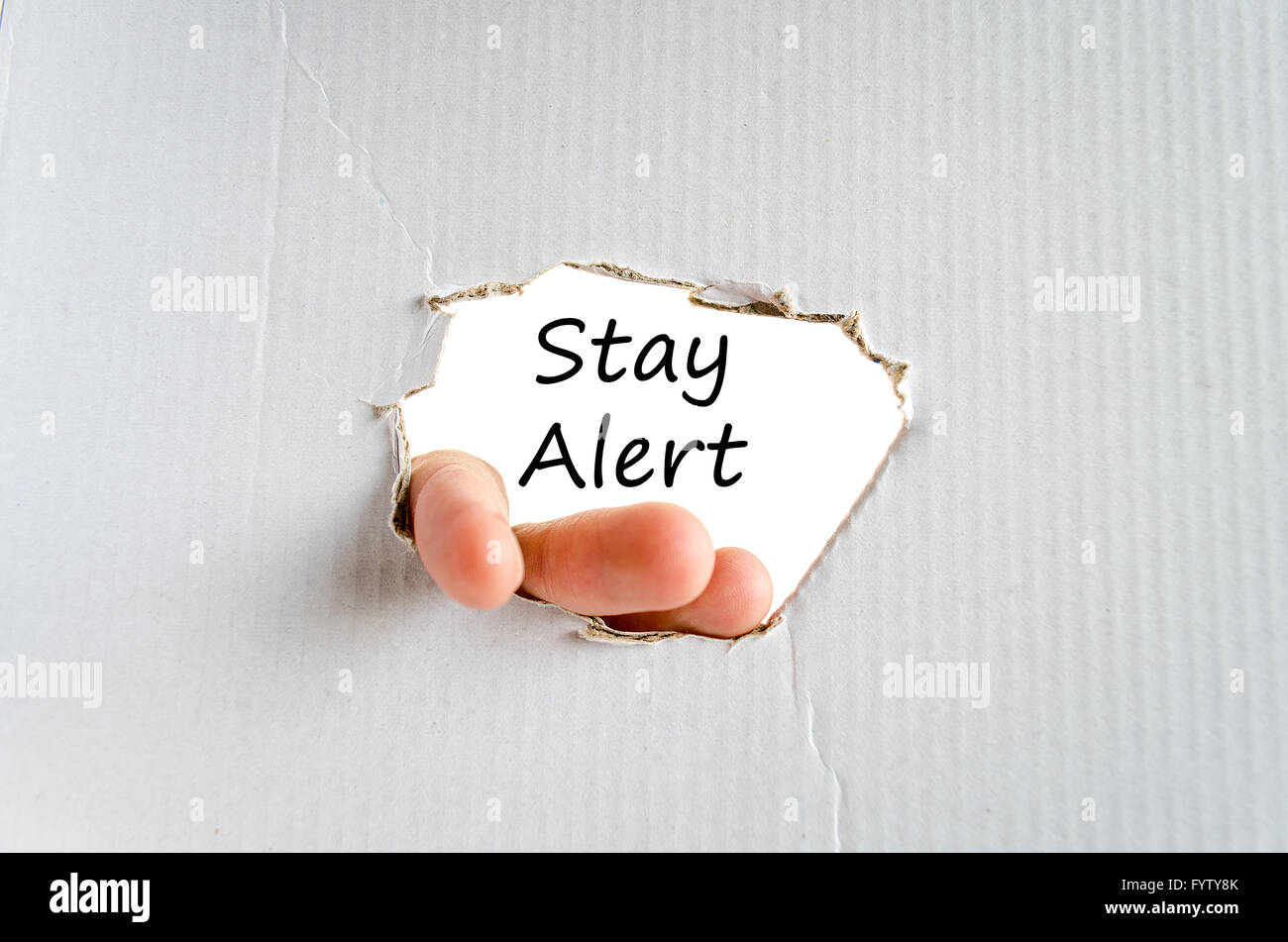 Stay alert text concept Stock Photo - Alamy