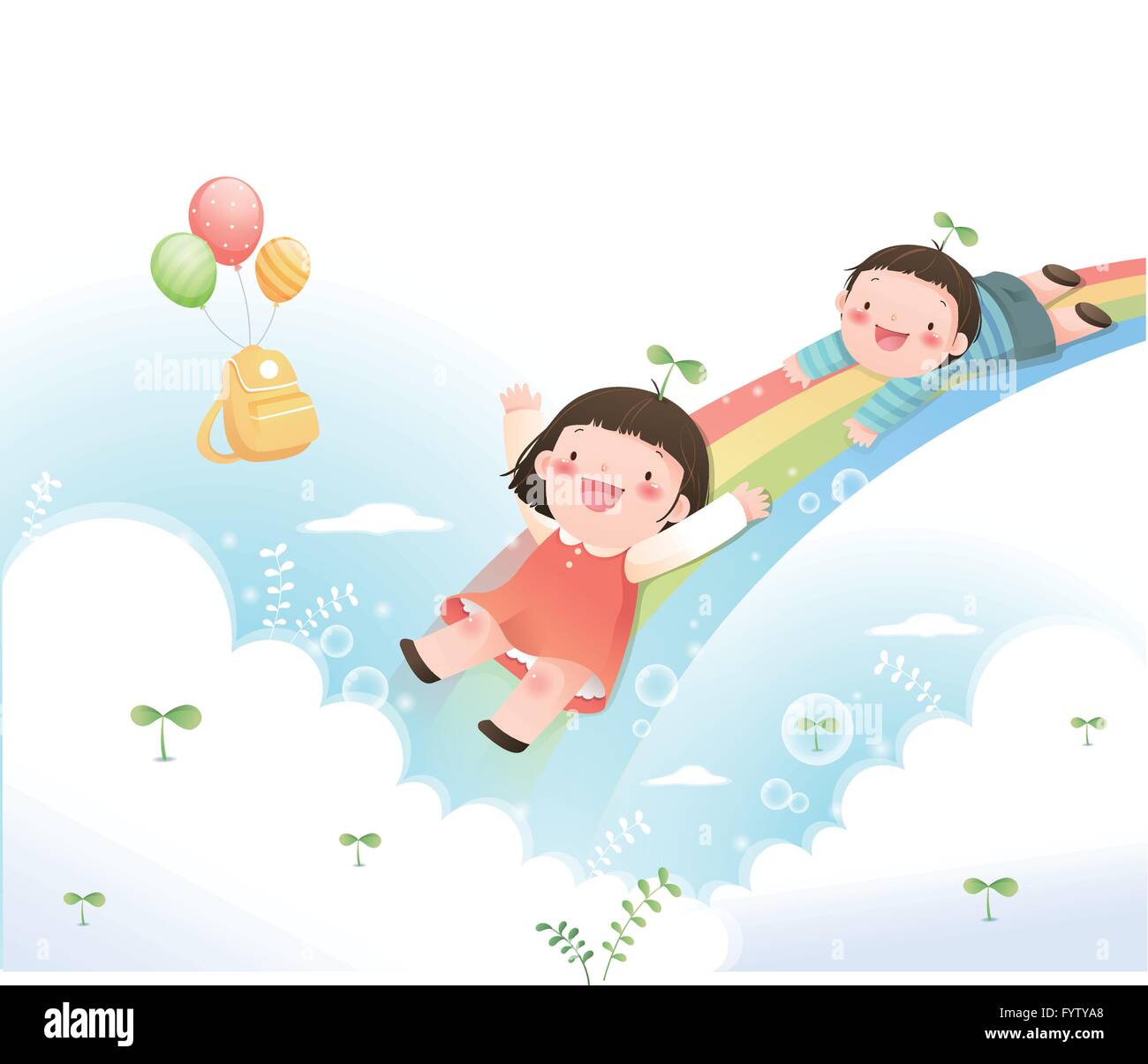 Boy child slide Stock Vector Images - Alamy