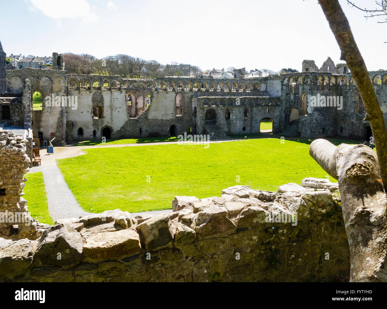The ancient ruins of the Bishop's palace at St David's, Pembrokeshire ...