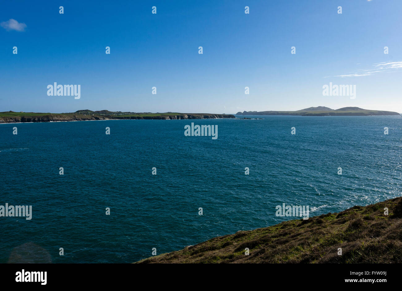 Ramsey Island and Point St John from the Wales Coast Path at St Davids ...