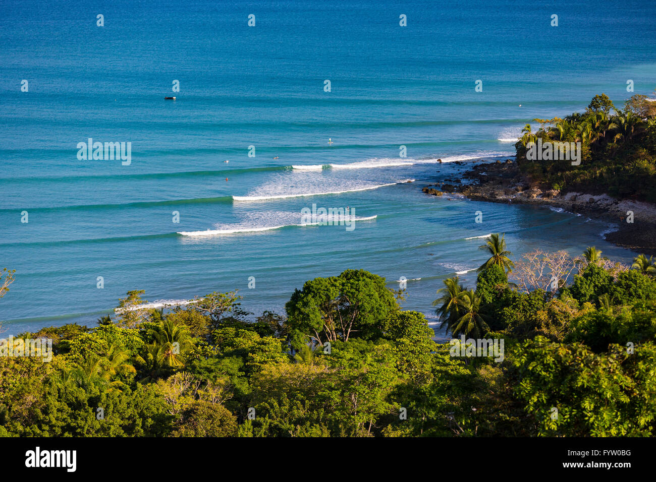 OSA PENINSULA, COSTA RICA - Pacific Ocean waves breaking at Pan Dulce ...