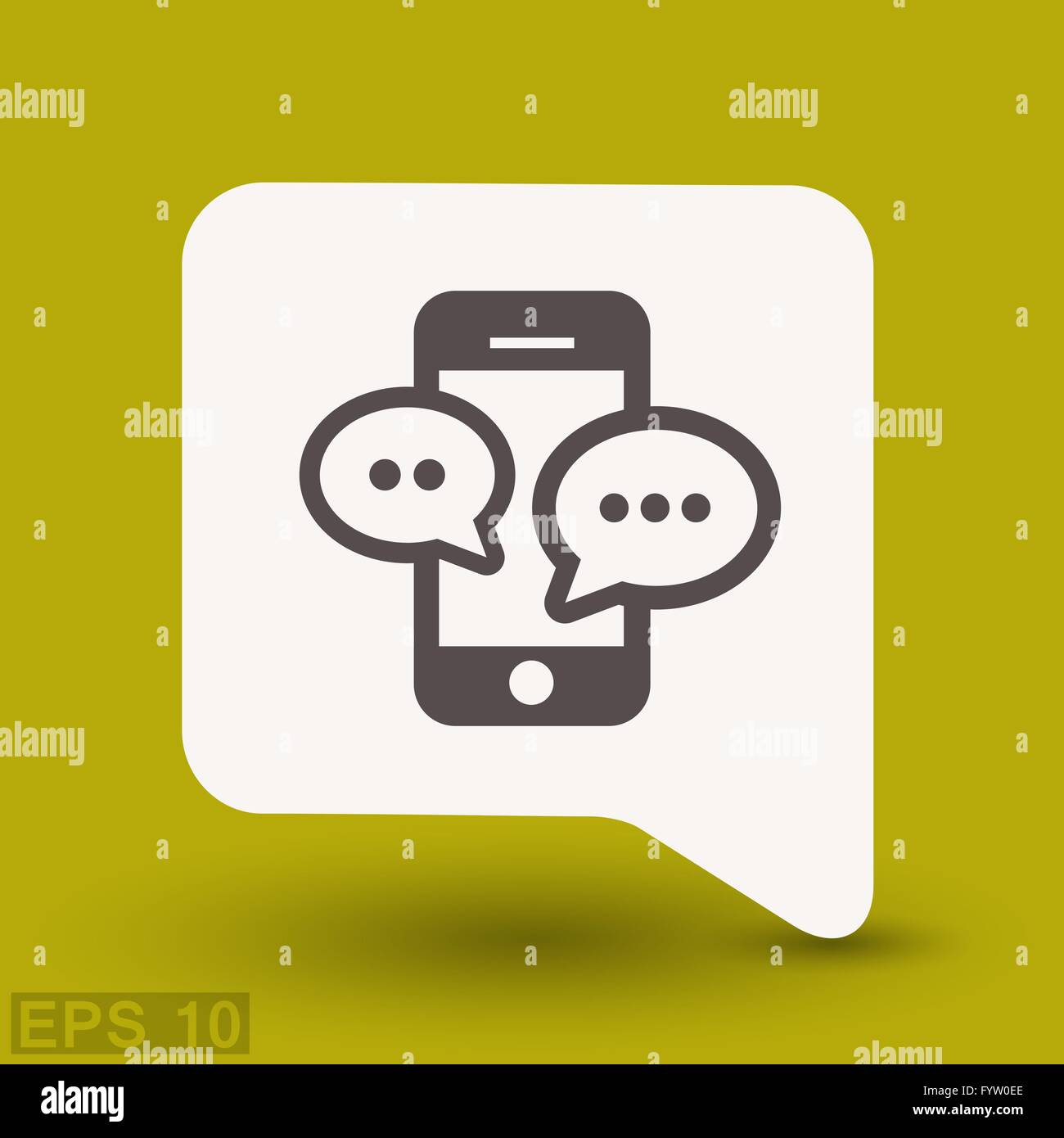 Pictograph of message or chat on smartphone. Vector concept ...