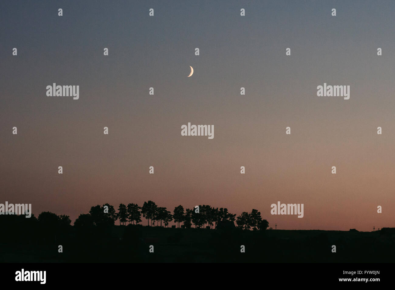 Moon above hill hi-res stock photography and images - Alamy