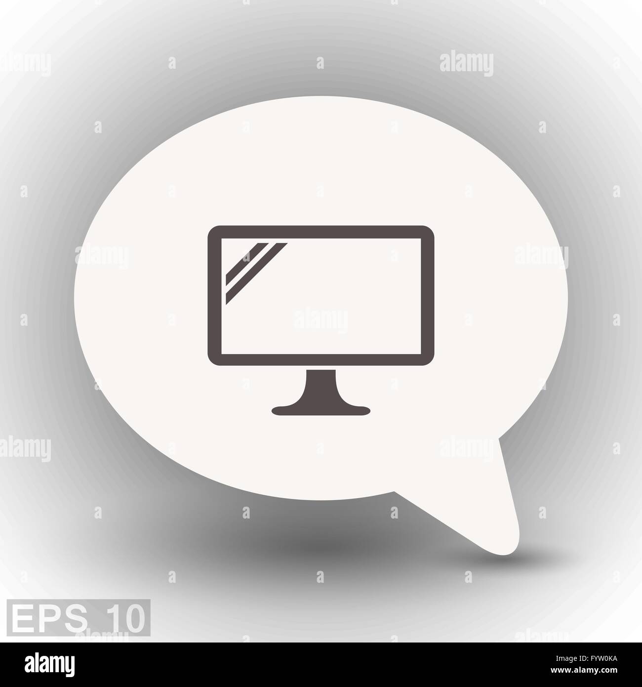 Pictograph of computer. Vector concept illustration for design. Eps 10 Stock Vector Image & Art ...