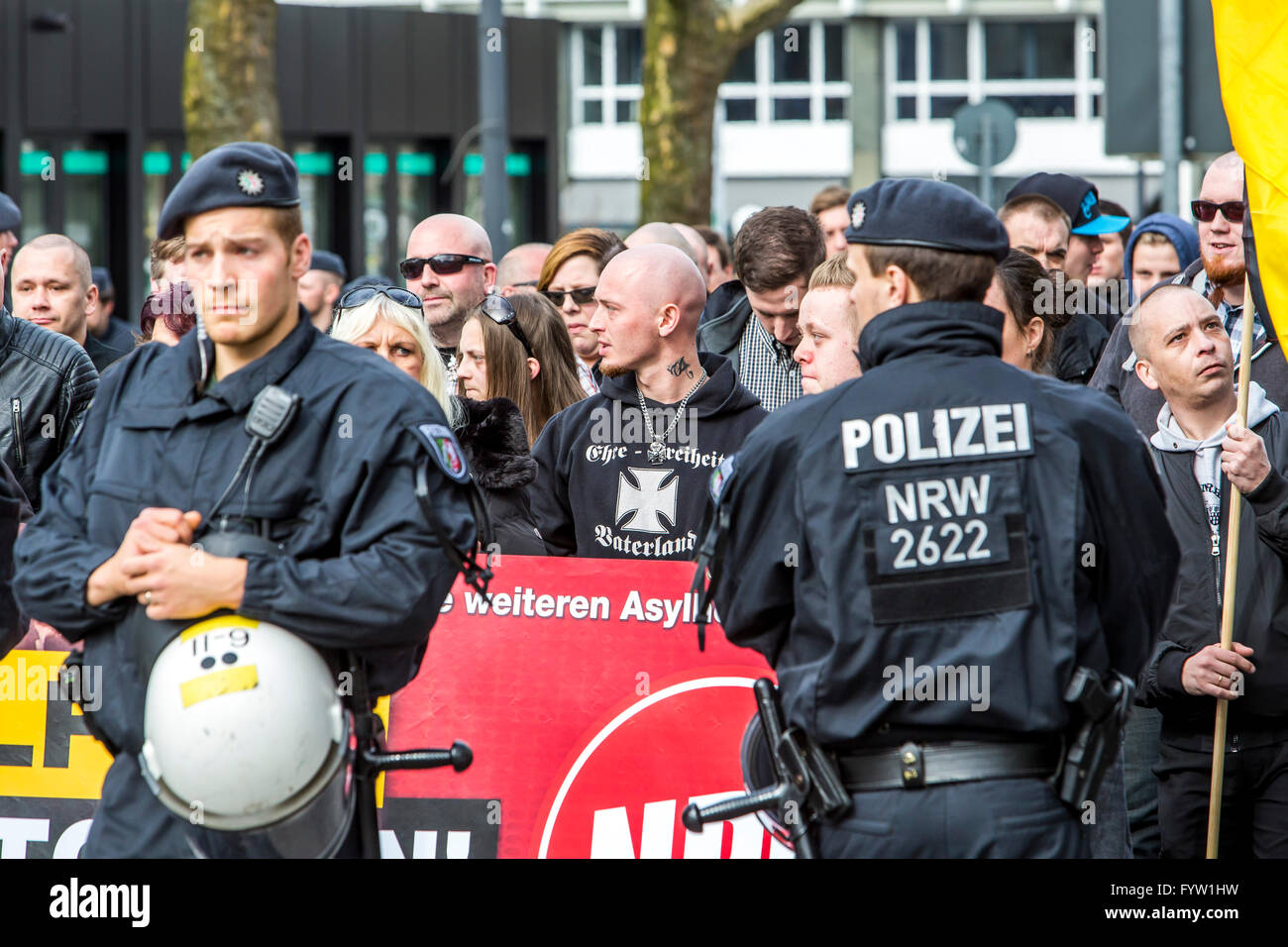 Demonstration of right wing, neo Nazi party NPD, in Essen, Germany ...