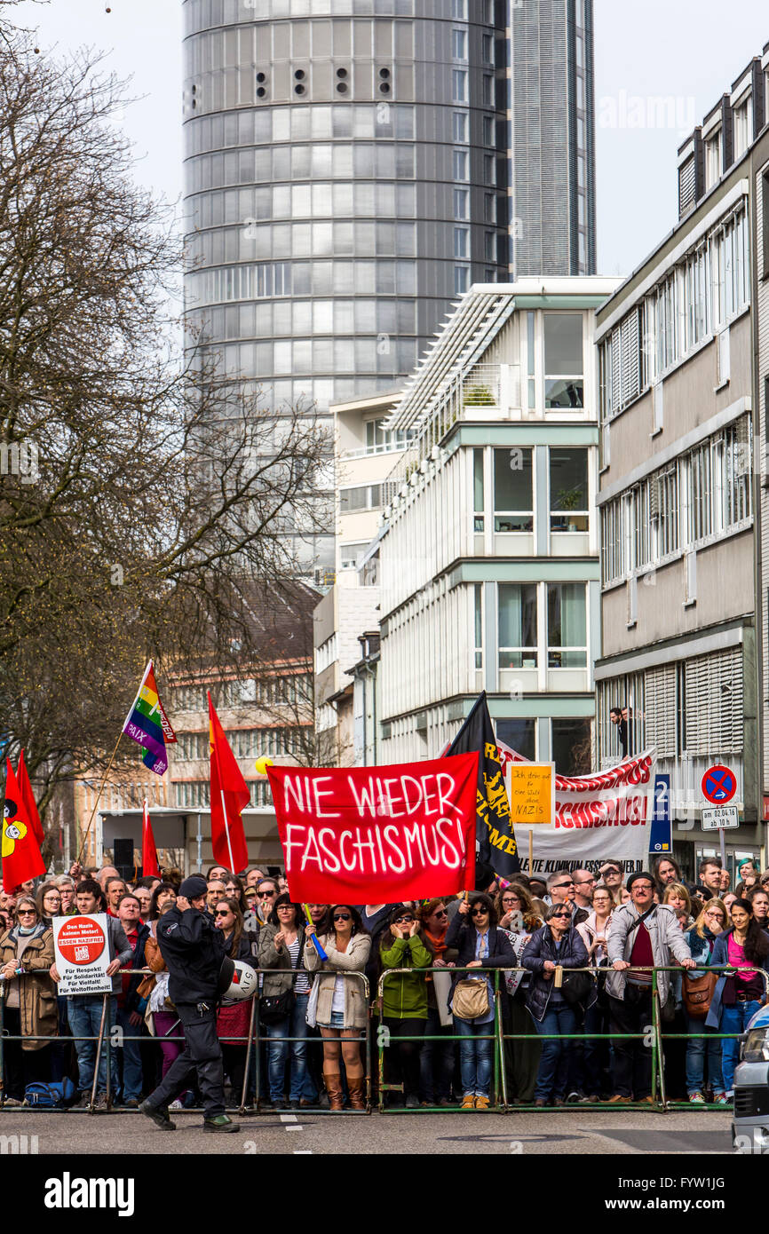 Demonstration of right wing, neo Nazi party NPD, in Essen, Germany ...