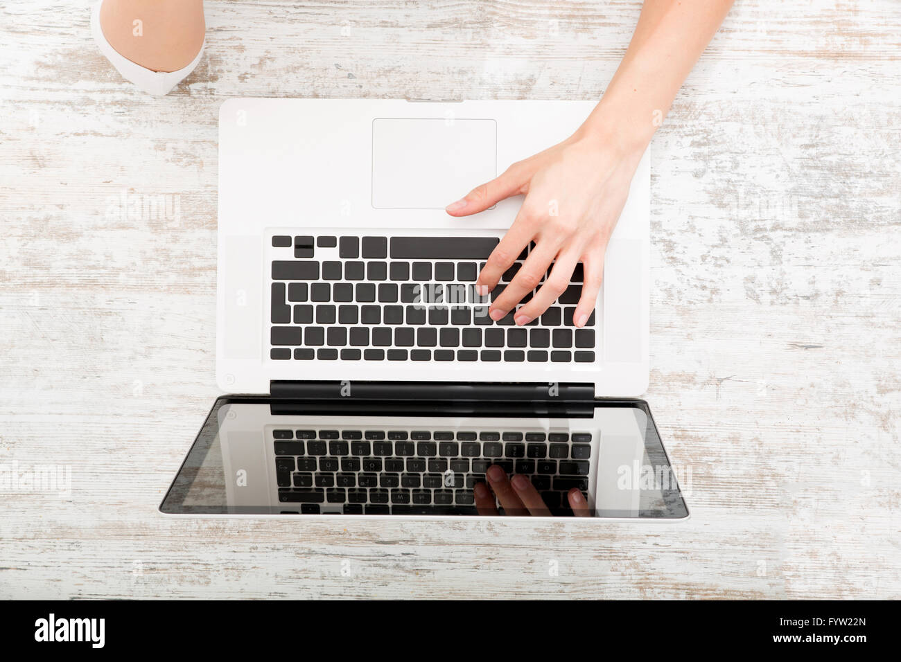 Working on the Laptop Stock Photo - Alamy