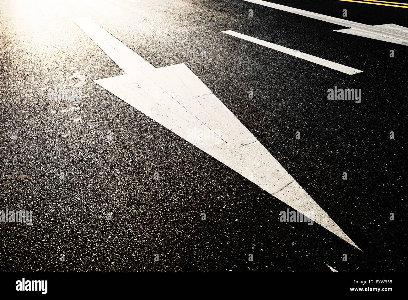 asphalt road with traffic sign under light Stock Photo - Alamy