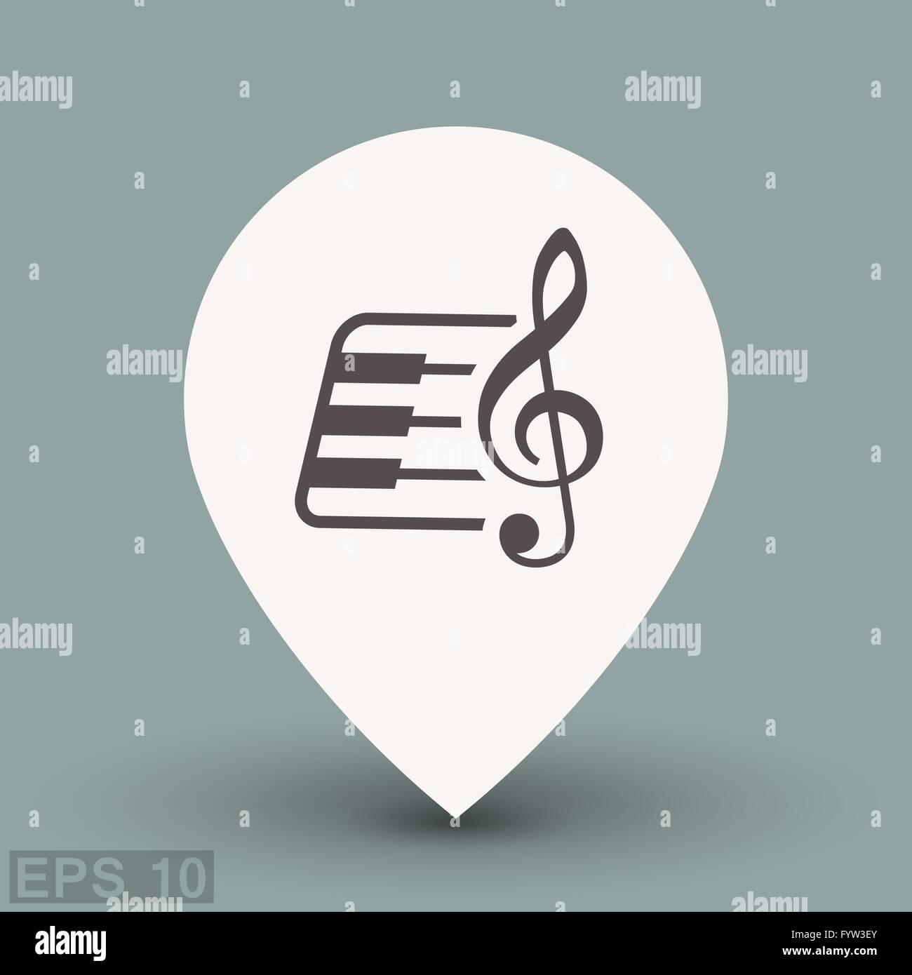 Pictograph of music key and keyboard. Vector concept illustration for ...