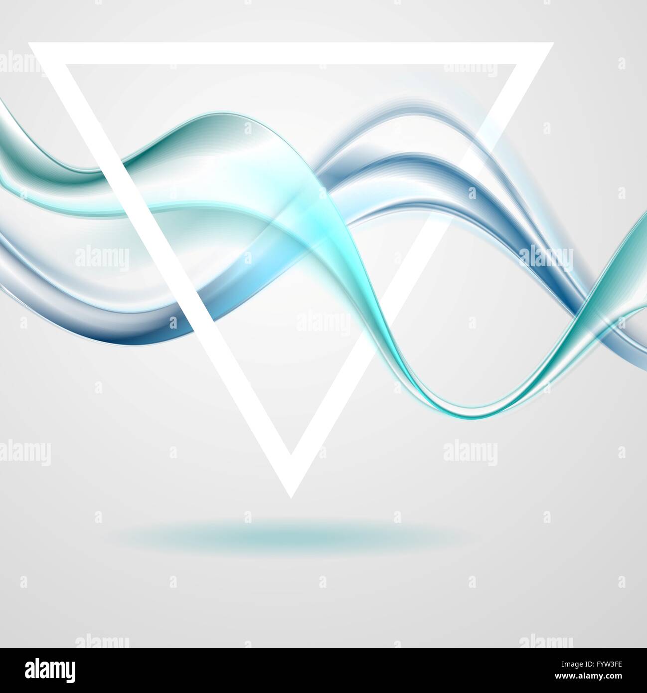 Abstract smooth bright blue waves and triangle quo Stock Photo - Alamy