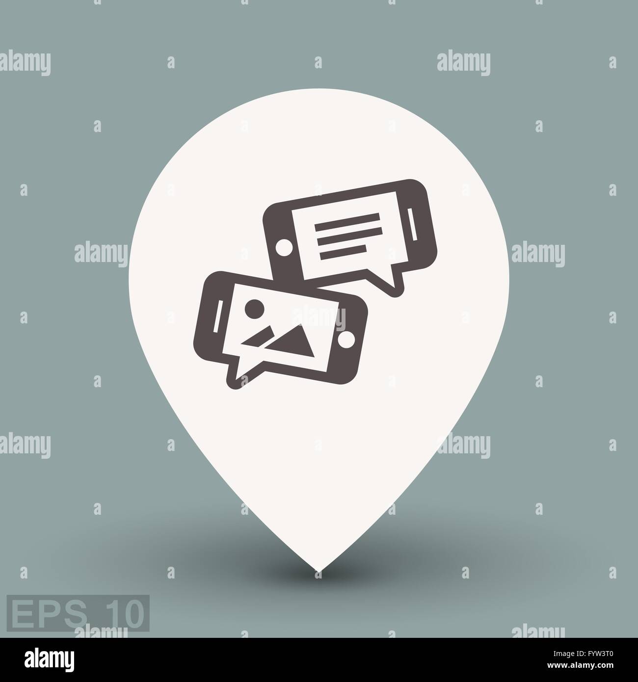Pictograph of message or chat on smartphone. Vector concept ...