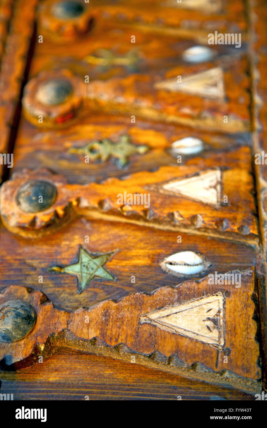 shell morocco in africa facade home and safe padlock Stock Photo - Alamy