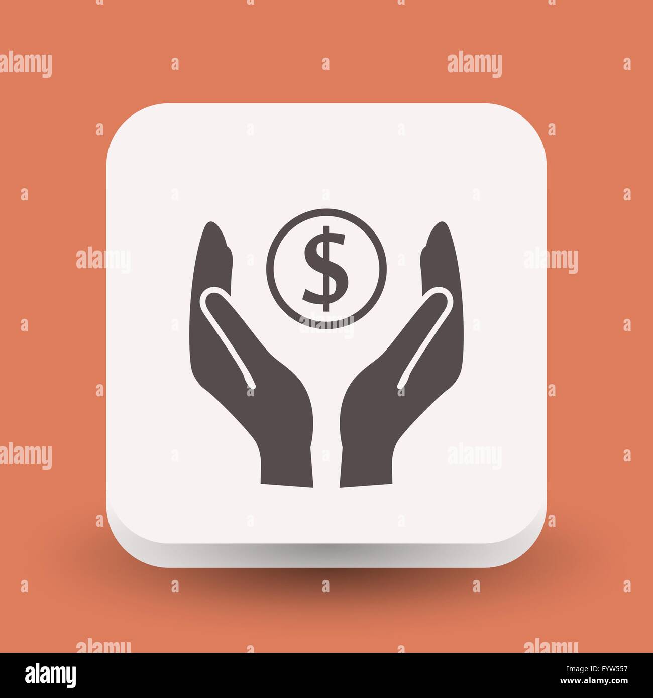 Pictograph of money in hand. Vector concept illustration for design ...